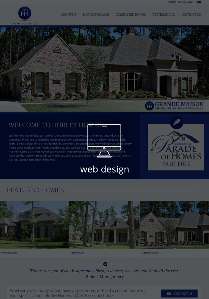 Hurley Homes Builder Contractor Website Design | MDG