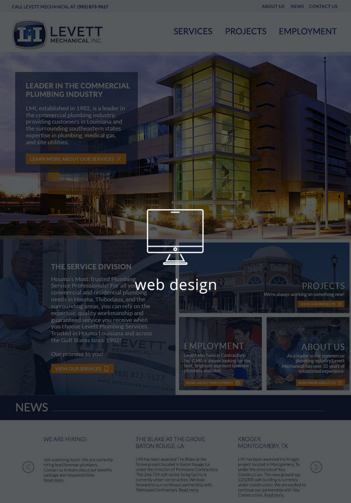 Levett Mechanical Web Design | Magnolia Development Group | Louisiana