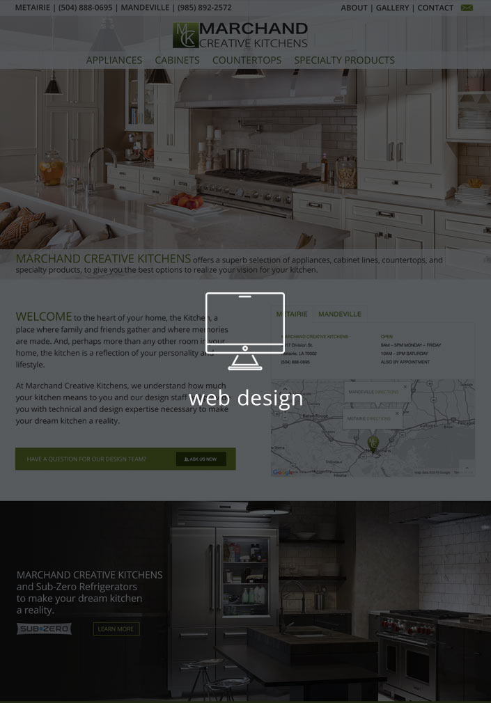 Marchand Creative Kitchens Web Design by MDG | Covington, LA